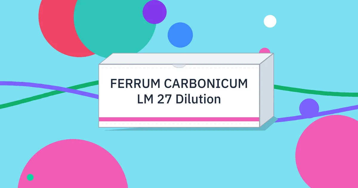 Symbolbild: Packung mit der Aufschrift FERRUM CARBONICUM LM 27 Dilution (PZN 12848161) – Verfügbarkeit und Bezug in Apotheken in Frankfurt am Main