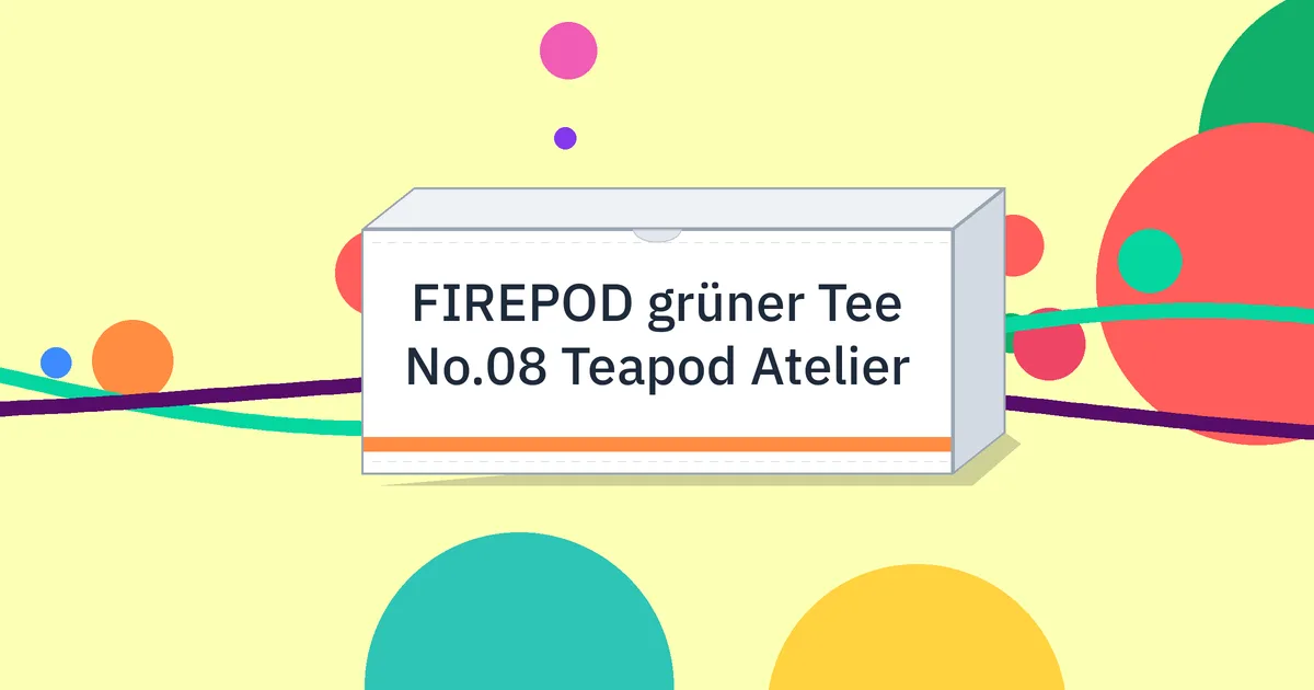 Symbolbild: Packung mit der Aufschrift FIREPOD grüner Tee No.08 Teapod Atelier (PZN 17895461) – Verfügbarkeit und Bezug in Apotheken in Frankfurt am Main