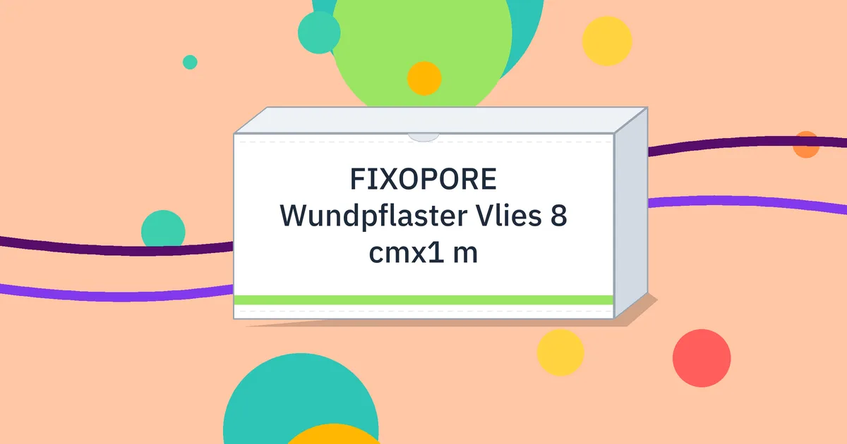 Symbolbild: Packung mit der Aufschrift FIXOPORE Wundpflaster Vlies 8 cmx1 m (PZN 04940355) – Verfügbarkeit und Bezug in Apotheken in Frankfurt am Main