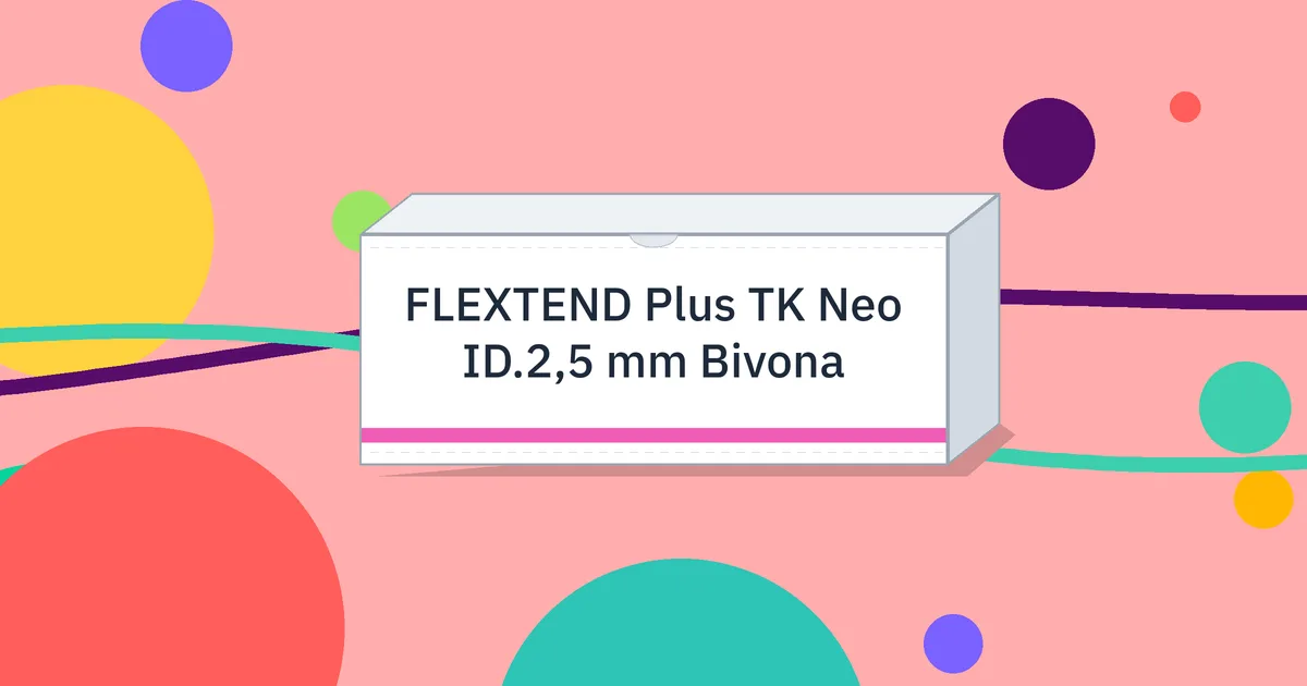 Symbolbild: Packung mit der Aufschrift FLEXTEND Plus TK Neo ID.2,5 mm Bivona (PZN 02249330) – Verfügbarkeit und Bezug in Apotheken in Frankfurt am Main