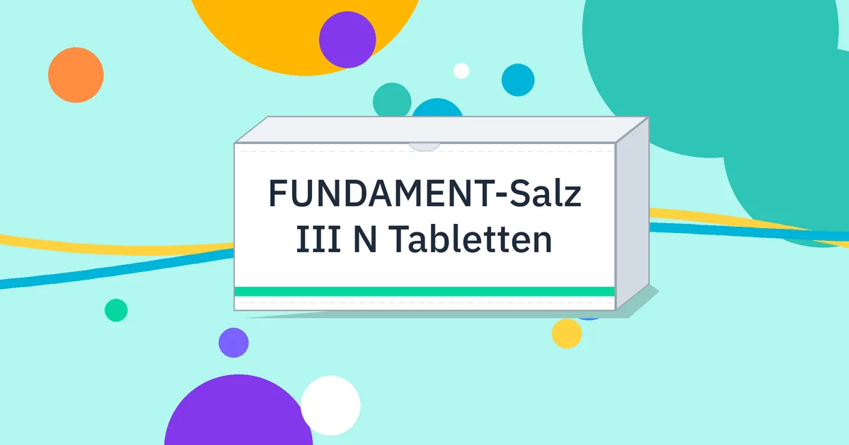 Symbolbild: Packung mit der Aufschrift FUNDAMENT-Salz III N Tabletten (PZN 01012301) – Verfügbarkeit und Bezug in Apotheken in Frankfurt am Main