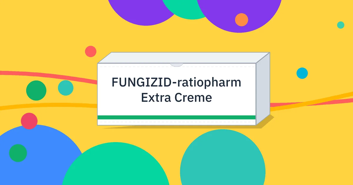 Symbolbild: Packung mit der Aufschrift FUNGIZID-ratiopharm Extra Creme (PZN 05104879) – Verfügbarkeit und Bezug in Apotheken in Frankfurt am Main
