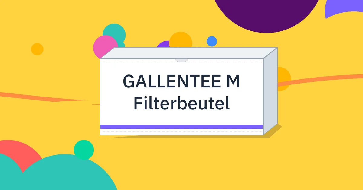 Symbolbild: Packung mit der Aufschrift GALLENTEE M Filterbeutel (PZN 01529895) – Verfügbarkeit und Bezug in Apotheken in Frankfurt am Main