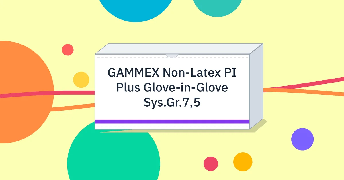 Symbolbild: Packung mit der Aufschrift GAMMEX Non-Latex PI Plus Glove-in-Glove Sys.Gr.7,5 (PZN 18379566) – Verfügbarkeit und Bezug in Apotheken in Frankfurt am Main