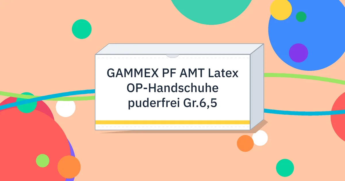Symbolbild: Packung mit der Aufschrift GAMMEX PF AMT Latex OP-Handschuhe puderfrei Gr.6,5 (PZN 09541223) – Verfügbarkeit und Bezug in Apotheken in Frankfurt am Main