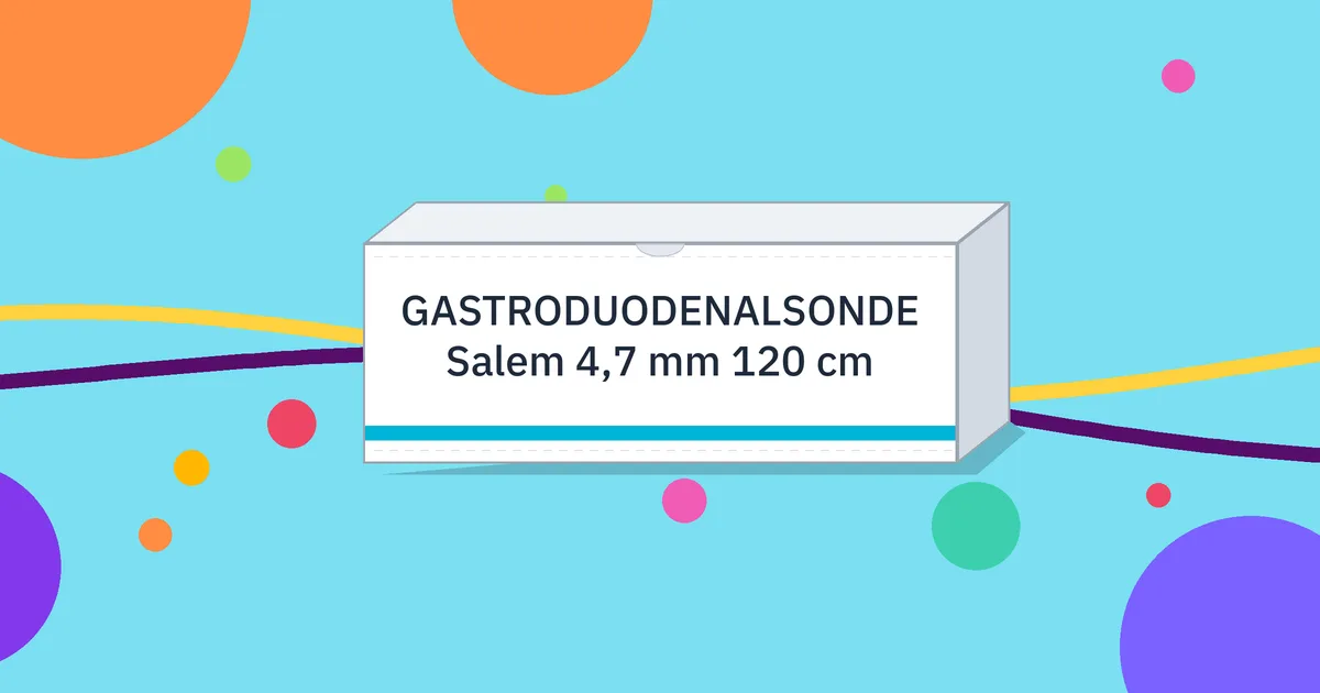 Symbolbild: Packung mit der Aufschrift GASTRODUODENALSONDE Salem 4,7 mm 120 cm (PZN 00903357) – Verfügbarkeit und Bezug in Apotheken in Frankfurt am Main