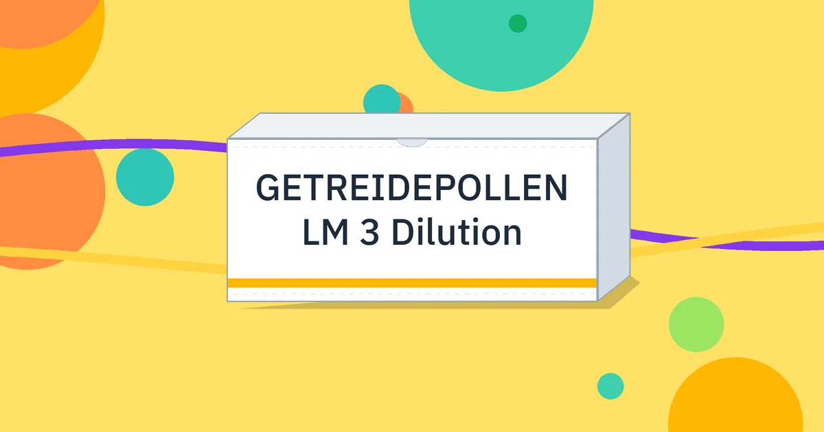 Symbolbild: Packung mit der Aufschrift GETREIDEPOLLEN LM 3 Dilution (PZN 12877501) – Verfügbarkeit und Bezug in Apotheken in Frankfurt am Main