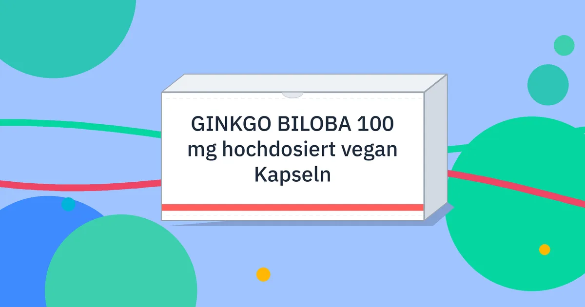 Symbolbild: Packung mit der Aufschrift GINKGO BILOBA 100 mg hochdosiert vegan Kapseln (PZN 16018605) – Verfügbarkeit und Bezug in Apotheken in Frankfurt am Main
