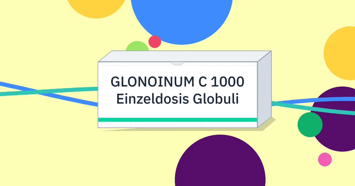 Symbolbild: Packung mit der Aufschrift GLONOINUM C 1000 Einzeldosis Globuli (PZN 03033827) – Verfügbarkeit und Bezug in Apotheken in Frankfurt am Main