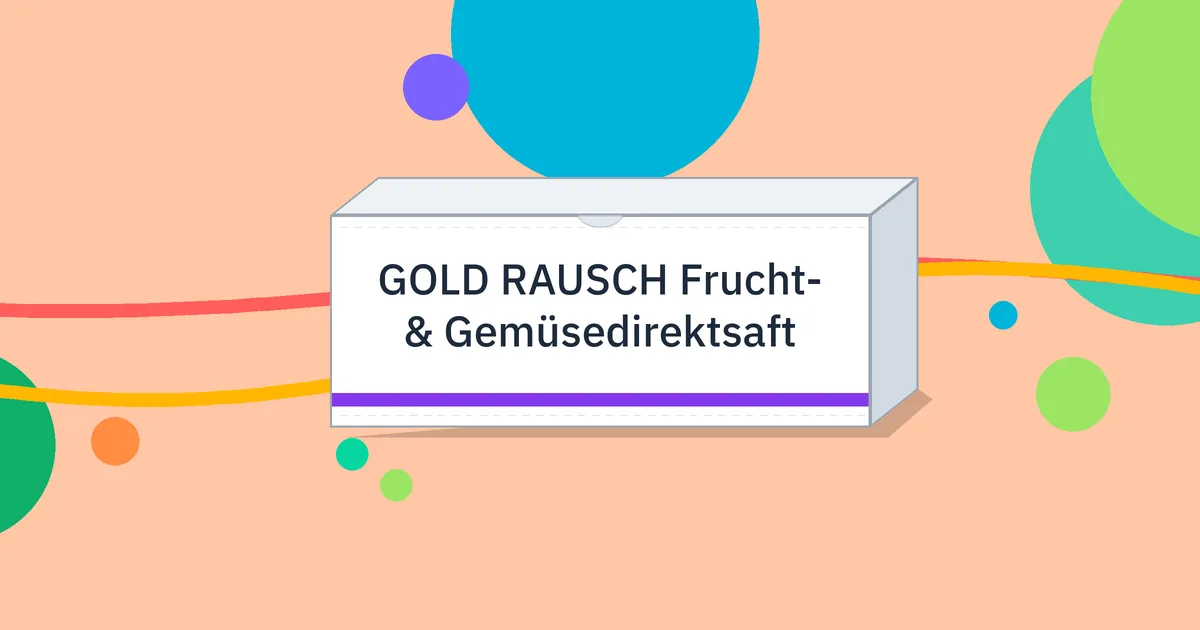 Symbolbild: Packung mit der Aufschrift GOLD RAUSCH Frucht- & Gemüsedirektsaft (PZN 17636392) – Verfügbarkeit und Bezug in Apotheken in Frankfurt am Main