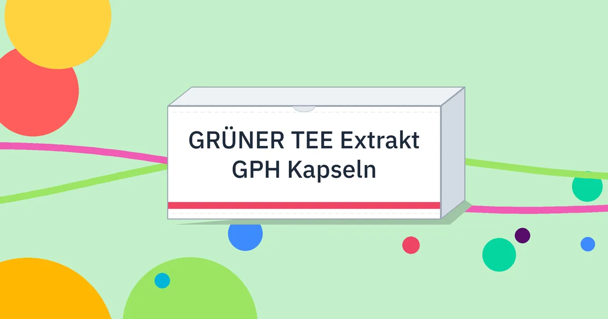 Symbolbild: Packung mit der Aufschrift GRÜNER TEE Extrakt GPH Kapseln (PZN 00694327) – Verfügbarkeit und Bezug in Apotheken in Frankfurt am Main