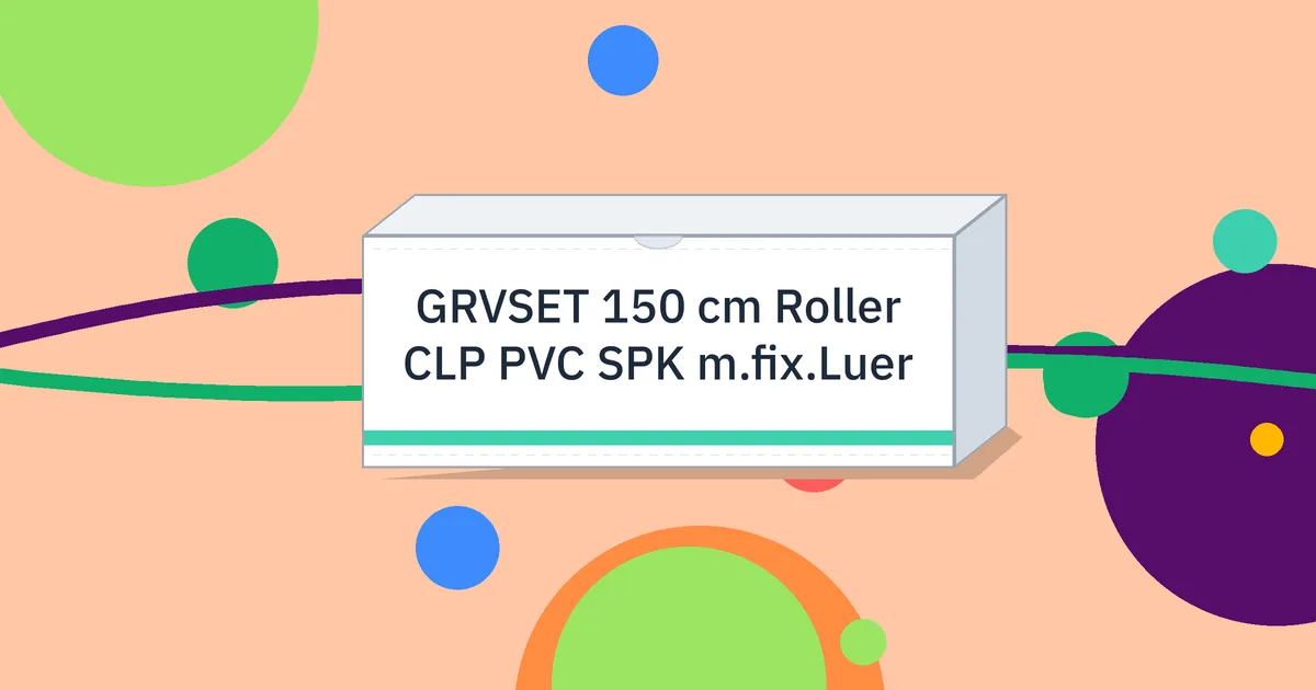 Symbolbild: Packung mit der Aufschrift GRVSET 150 cm Roller CLP PVC SPK m.fix.Luer (PZN 17898235) – Verfügbarkeit und Bezug in Apotheken in Frankfurt am Main