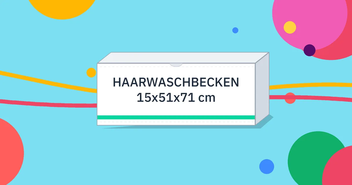 Symbolbild: Packung mit der Aufschrift HAARWASCHBECKEN 15x51x71 cm (PZN 08907840) – Verfügbarkeit und Bezug in Apotheken in Frankfurt am Main
