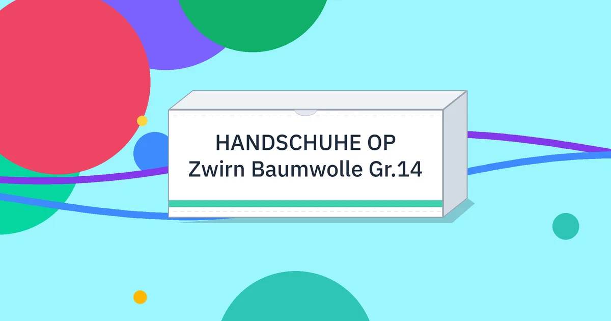 Symbolbild: Packung mit der Aufschrift HANDSCHUHE OP Zwirn Baumwolle Gr.14 (PZN 01013878) – Verfügbarkeit und Bezug in Apotheken in Frankfurt am Main