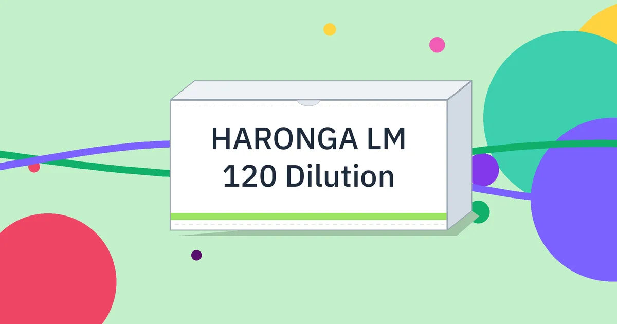 Symbolbild: Packung mit der Aufschrift HARONGA LM 120 Dilution (PZN 13550558) – Verfügbarkeit und Bezug in Apotheken in Frankfurt am Main