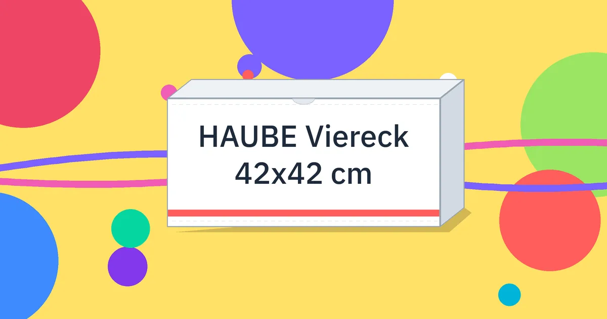 Symbolbild: Packung mit der Aufschrift HAUBE Viereck 42x42 cm (PZN 07600306) – Verfügbarkeit und Bezug in Apotheken in Frankfurt am Main