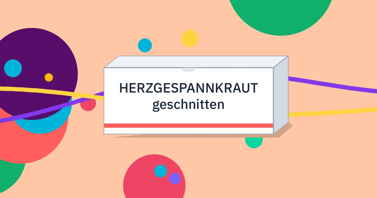 Symbolbild: Packung mit der Aufschrift HERZGESPANNKRAUT geschnitten (PZN 11309953) – Verfügbarkeit und Bezug in Apotheken in Frankfurt am Main