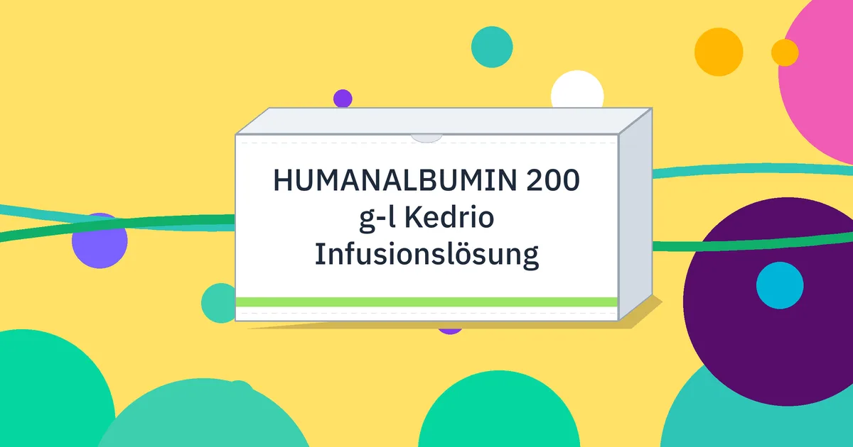 Symbolbild: Packung mit der Aufschrift HUMANALBUMIN 200 g-l Kedrio Infusionslösung (PZN 09376617) – Verfügbarkeit und Bezug in Apotheken in Frankfurt am Main