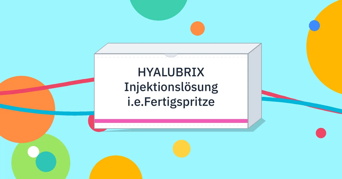 Symbolbild: Packung mit der Aufschrift HYALUBRIX Injektionslösung i.e.Fertigspritze (PZN 10795791) – Verfügbarkeit und Bezug in Apotheken in Frankfurt am Main