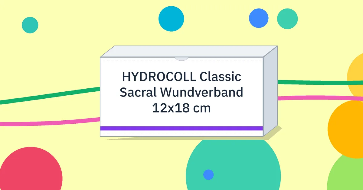 Symbolbild: Packung mit der Aufschrift HYDROCOLL Classic Sacral Wundverband 12x18 cm (PZN 20125152) – Verfügbarkeit und Bezug in Apotheken in Frankfurt am Main