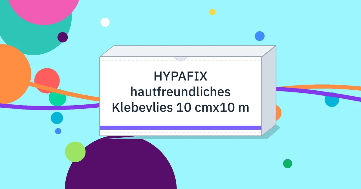 Symbolbild: Packung mit der Aufschrift HYPAFIX hautfreundliches Klebevlies 10 cmx10 m (PZN 20518242) – Verfügbarkeit und Bezug in Apotheken in Frankfurt am Main