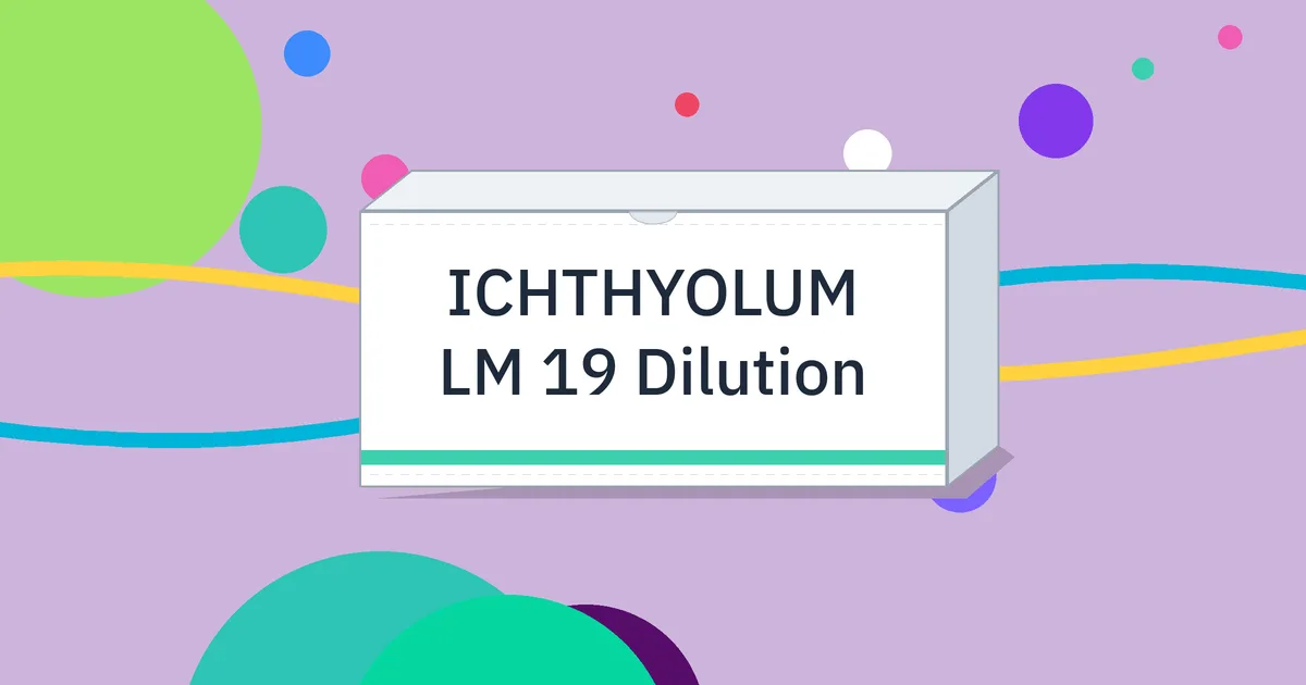 Symbolbild: Packung mit der Aufschrift ICHTHYOLUM LM 19 Dilution (PZN 13558695) – Verfügbarkeit und Bezug in Apotheken in Frankfurt am Main