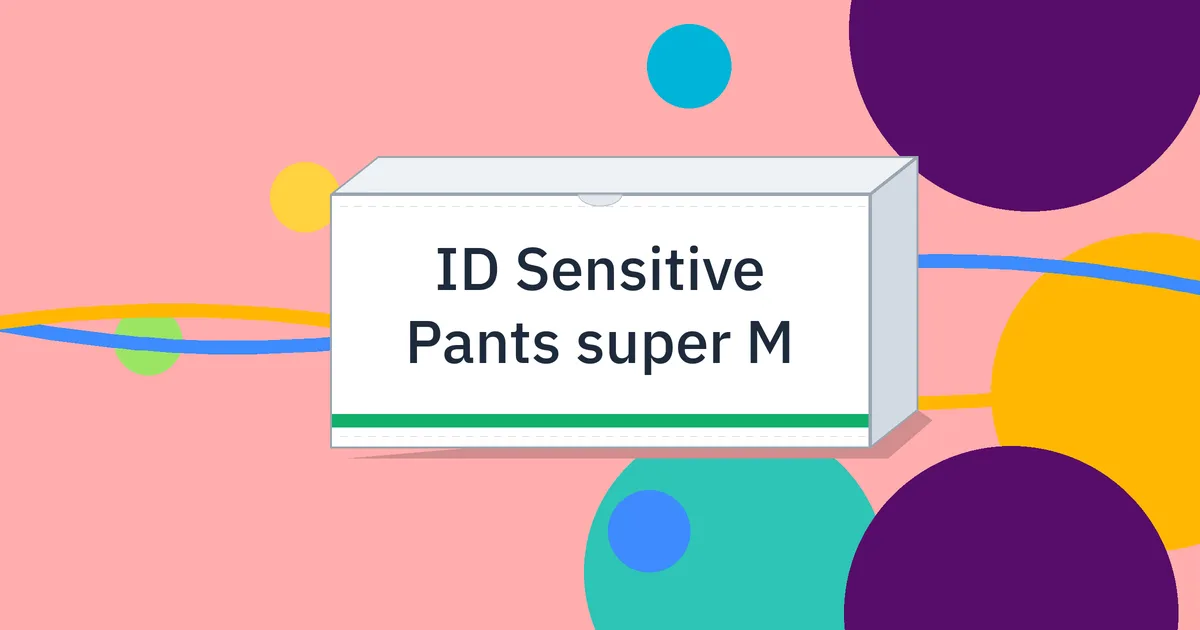Symbolbild: Packung mit der Aufschrift ID Sensitive Pants super M (PZN 19893489) – Verfügbarkeit und Bezug in Apotheken in Frankfurt am Main
