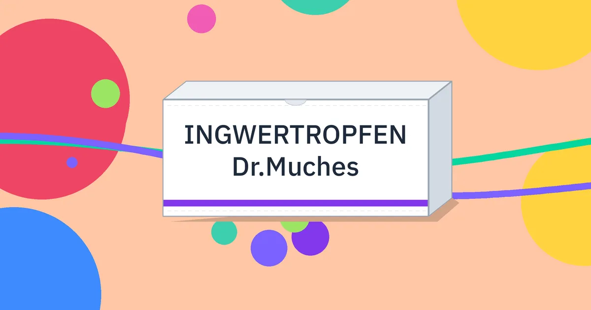Symbolbild: Packung mit der Aufschrift INGWERTROPFEN Dr.Muches (PZN 13966738) – Verfügbarkeit und Bezug in Apotheken in Frankfurt am Main