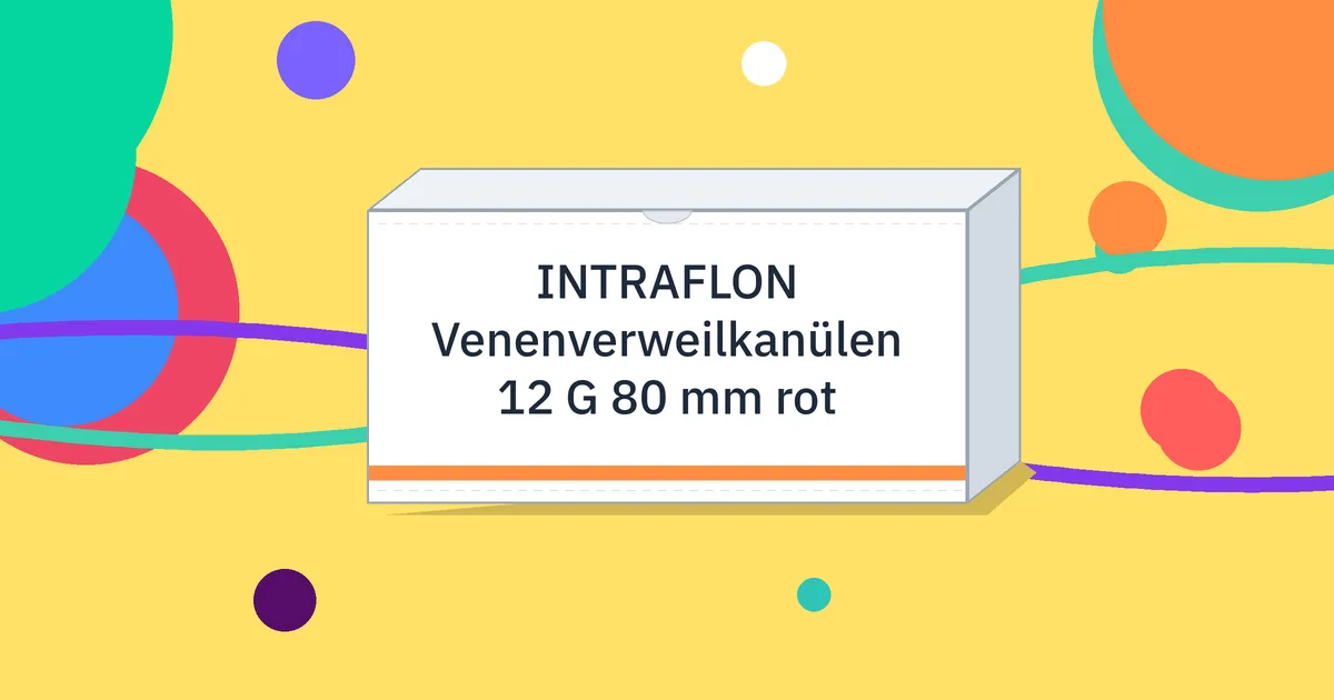 Symbolbild: Packung mit der Aufschrift INTRAFLON Venenverweilkanülen 12 G 80 mm rot (PZN 04120764) – Verfügbarkeit und Bezug in Apotheken in Frankfurt am Main