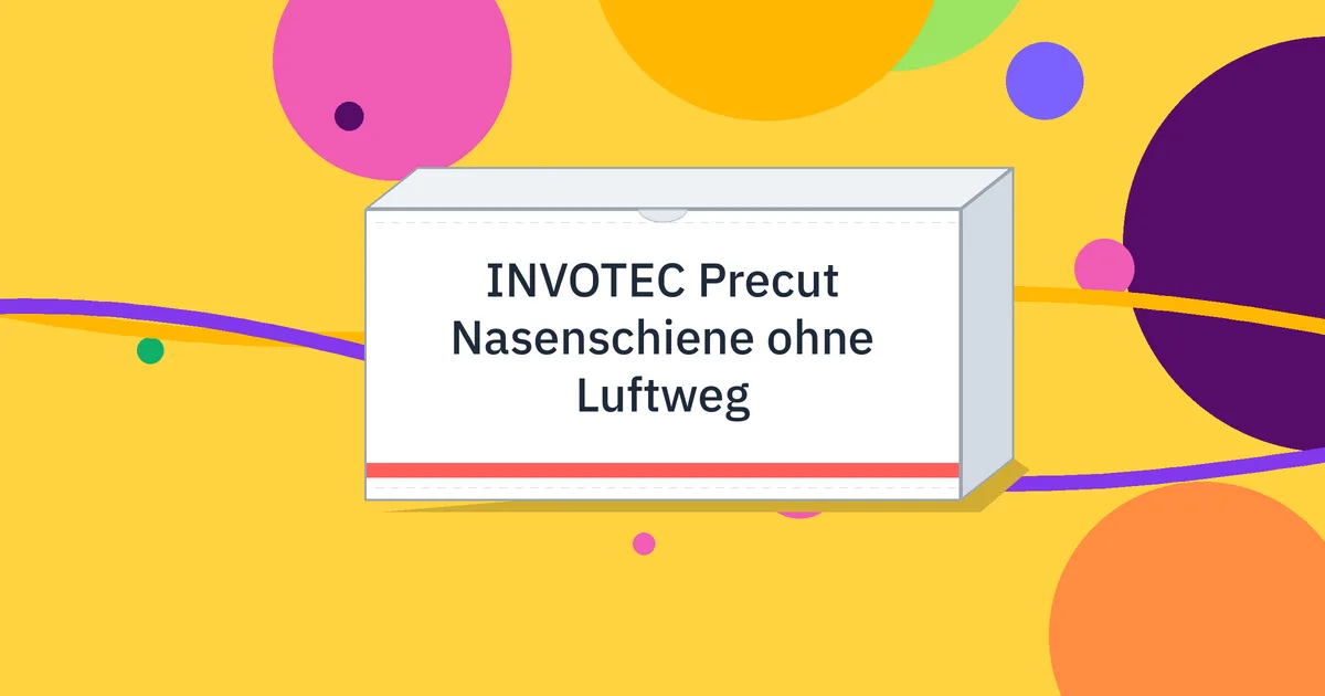 Symbolbild: Packung mit der Aufschrift INVOTEC Precut Nasenschiene ohne Luftweg (PZN 20065639) – Verfügbarkeit und Bezug in Apotheken in Frankfurt am Main