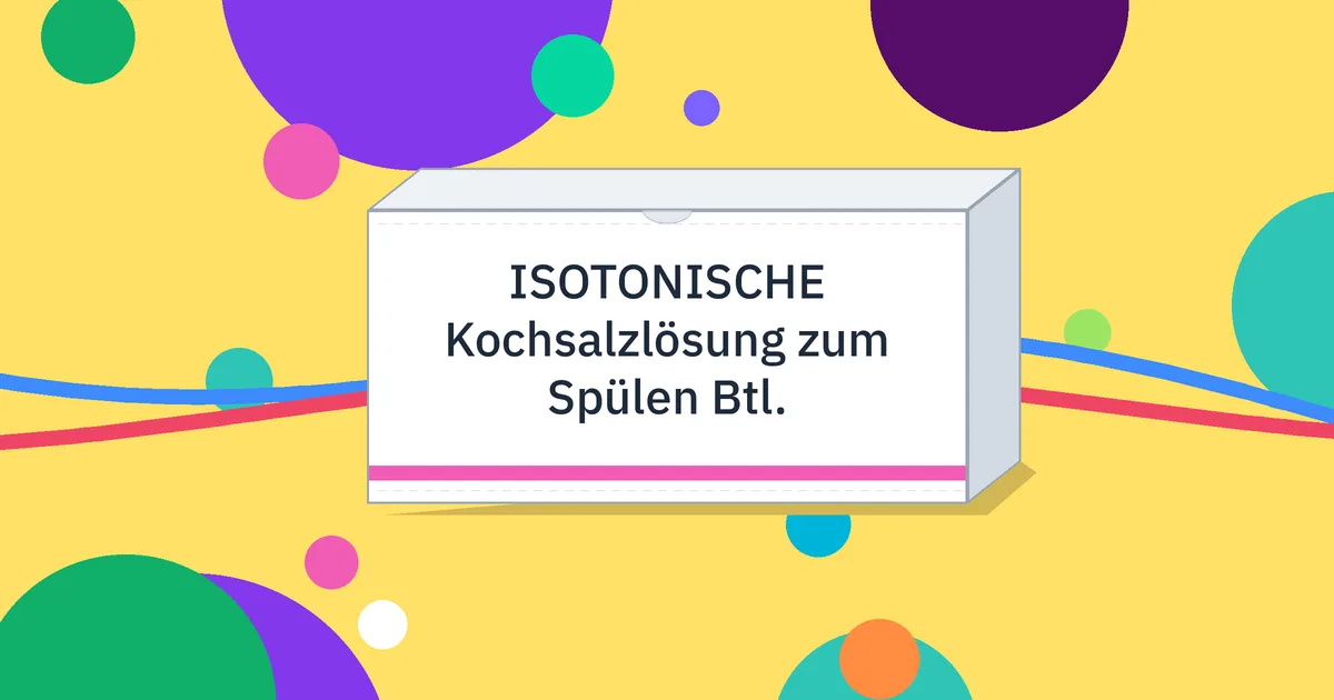 Symbolbild: Packung mit der Aufschrift ISOTONISCHE Kochsalzlösung zum Spülen Btl. (PZN 20321717) – Verfügbarkeit und Bezug in Apotheken in Frankfurt am Main