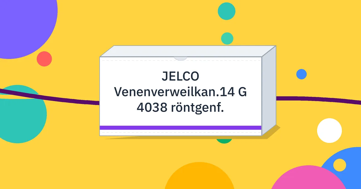 Symbolbild: Packung mit der Aufschrift JELCO Venenverweilkan.14 G 4038 röntgenf. (PZN 02917323) – Verfügbarkeit und Bezug in Apotheken in Frankfurt am Main