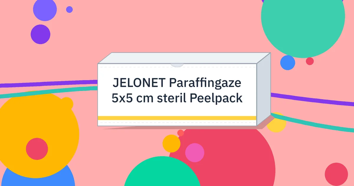 Symbolbild: Packung mit der Aufschrift JELONET Paraffingaze 5x5 cm steril Peelpack (PZN 13572695) – Verfügbarkeit und Bezug in Apotheken in Frankfurt am Main