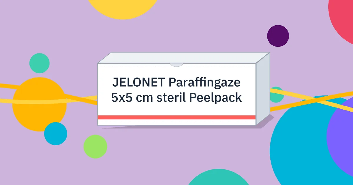Symbolbild: Packung mit der Aufschrift JELONET Paraffingaze 5x5 cm steril Peelpack (PZN 16013743) – Verfügbarkeit und Bezug in Apotheken in Frankfurt am Main