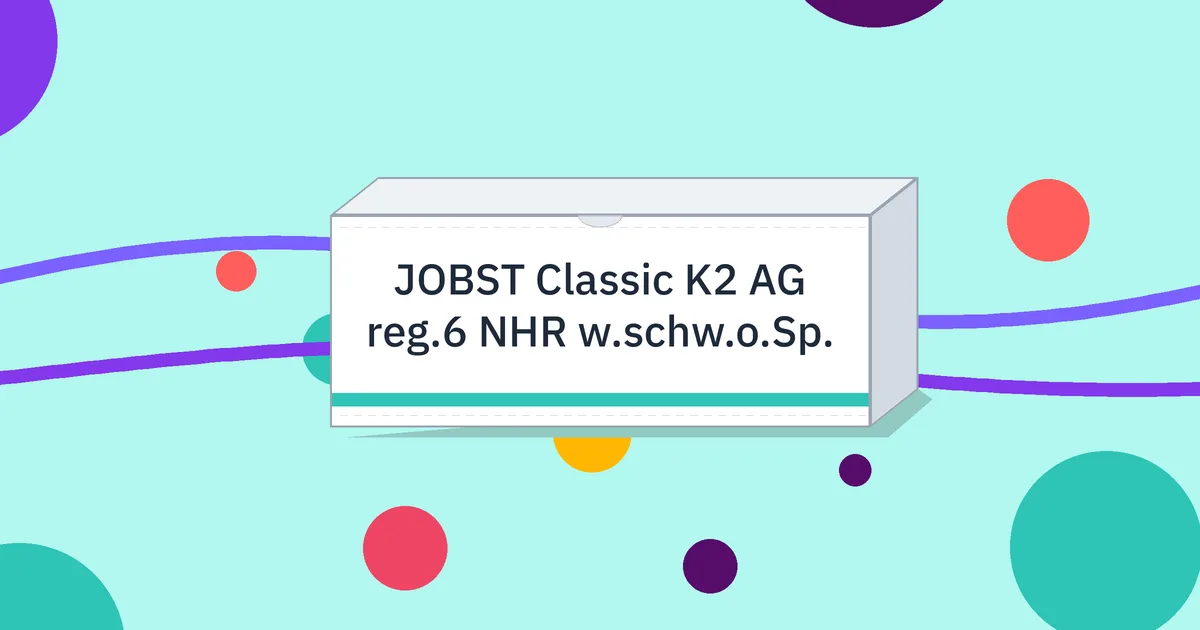 Symbolbild: Packung mit der Aufschrift JOBST Classic K2 AG reg.6 NHR w.schw.o.Sp. (PZN 11272109) – Verfügbarkeit und Bezug in Apotheken in Frankfurt am Main
