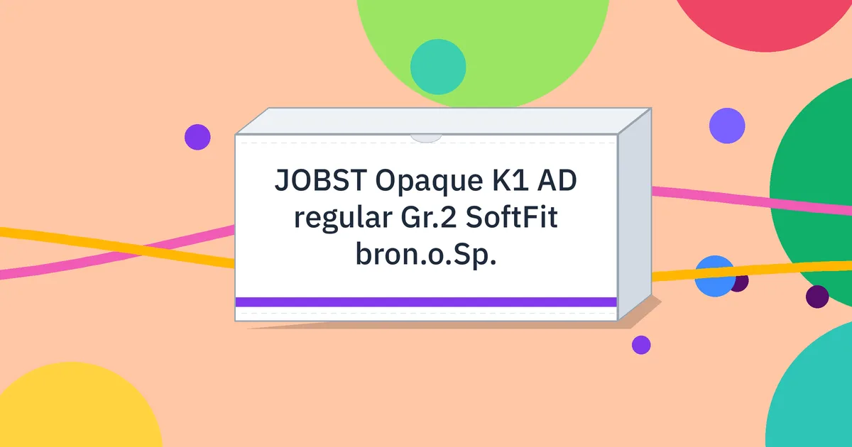 Symbolbild: Packung mit der Aufschrift JOBST Opaque K1 AD regular Gr.2 SoftFit bron.o.Sp. (PZN 13082838) – Verfügbarkeit und Bezug in Apotheken in Frankfurt am Main
