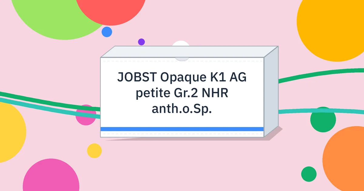 Symbolbild: Packung mit der Aufschrift JOBST Opaque K1 AG petite Gr.2 NHR anth.o.Sp. (PZN 16271416) – Verfügbarkeit und Bezug in Apotheken in Frankfurt am Main