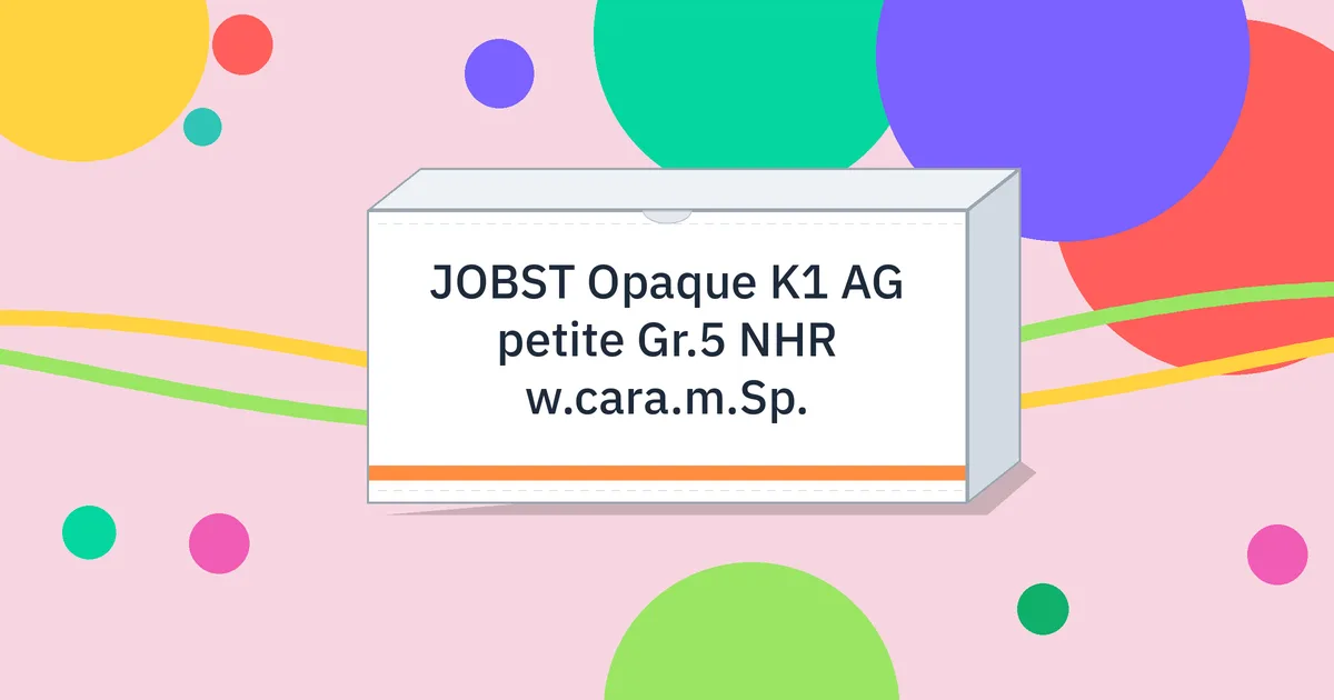 Symbolbild: Packung mit der Aufschrift JOBST Opaque K1 AG petite Gr.5 NHR w.cara.m.Sp. (PZN 13084889) – Verfügbarkeit und Bezug in Apotheken in Frankfurt am Main