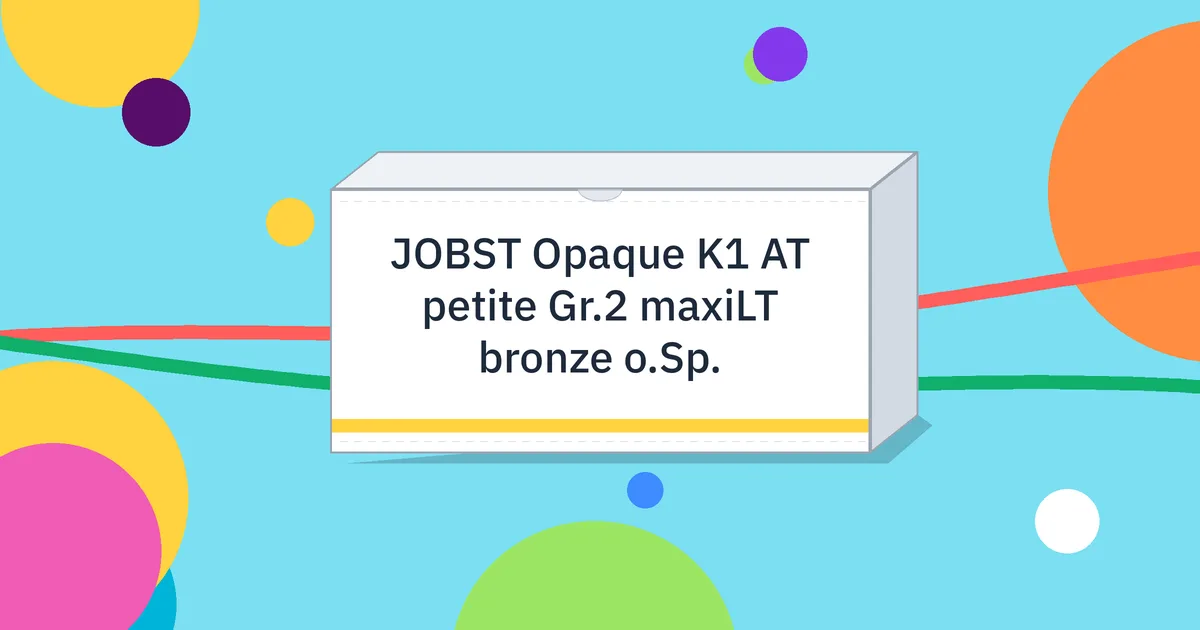 Symbolbild: Packung mit der Aufschrift JOBST Opaque K1 AT petite Gr.2 maxiLT bronze o.Sp. (PZN 13103061) – Verfügbarkeit und Bezug in Apotheken in Frankfurt am Main