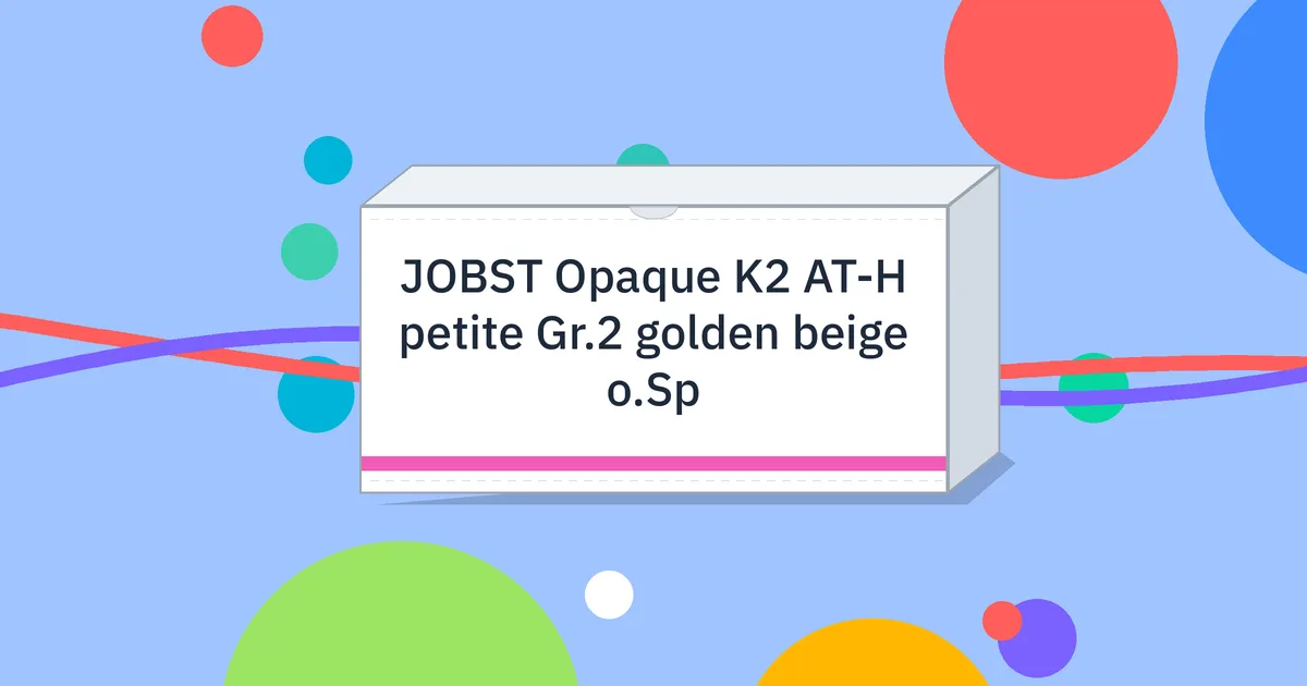 Symbolbild: Packung mit der Aufschrift JOBST Opaque K2 AT-H petite Gr.2 golden beige o.Sp (PZN 16290968) – Verfügbarkeit und Bezug in Apotheken in Frankfurt am Main