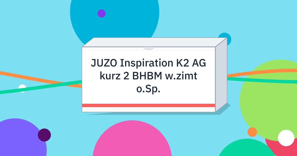 Symbolbild: Packung mit der Aufschrift JUZO Inspiration K2 AG kurz 2 BHBM w.zimt o.Sp. (PZN 14885166) – Verfügbarkeit und Bezug in Apotheken in Frankfurt am Main