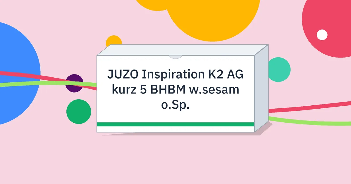 Symbolbild: Packung mit der Aufschrift JUZO Inspiration K2 AG kurz 5 BHBM w.sesam o.Sp. (PZN 14885261) – Verfügbarkeit und Bezug in Apotheken in Frankfurt am Main