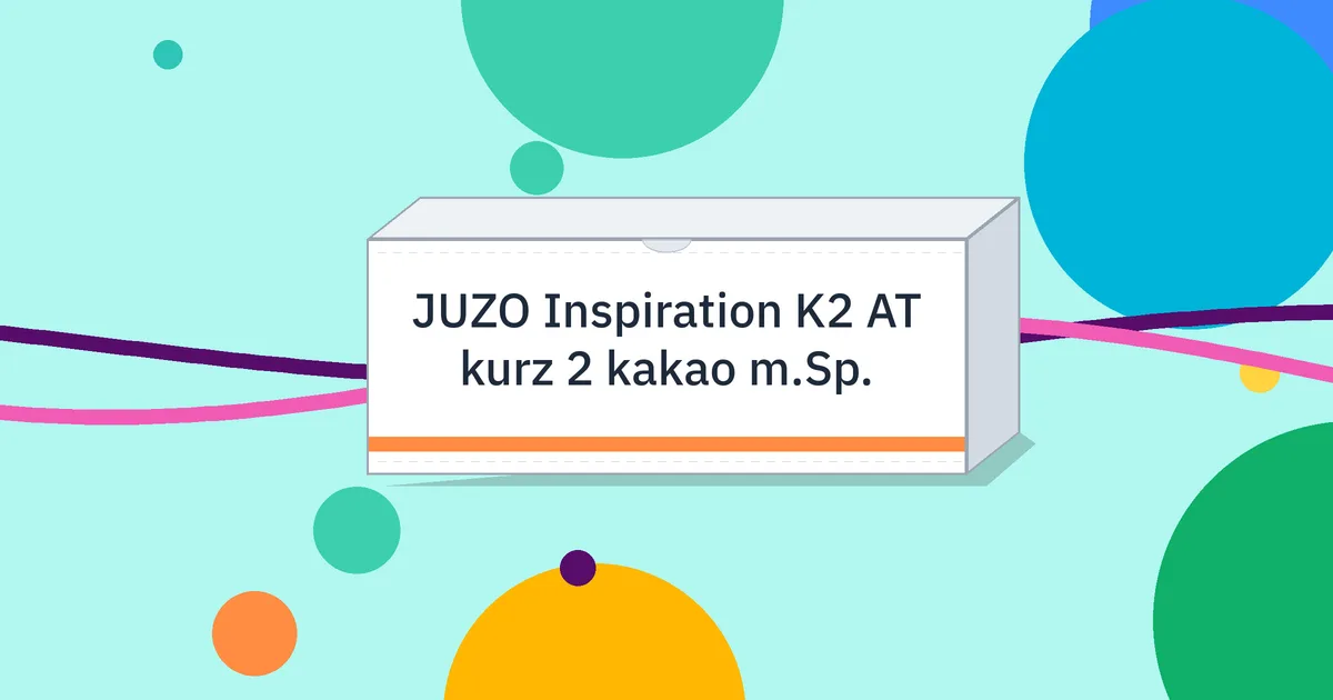 Symbolbild: Packung mit der Aufschrift JUZO Inspiration K2 AT kurz 2 kakao m.Sp. (PZN 14930895) – Verfügbarkeit und Bezug in Apotheken in Frankfurt am Main