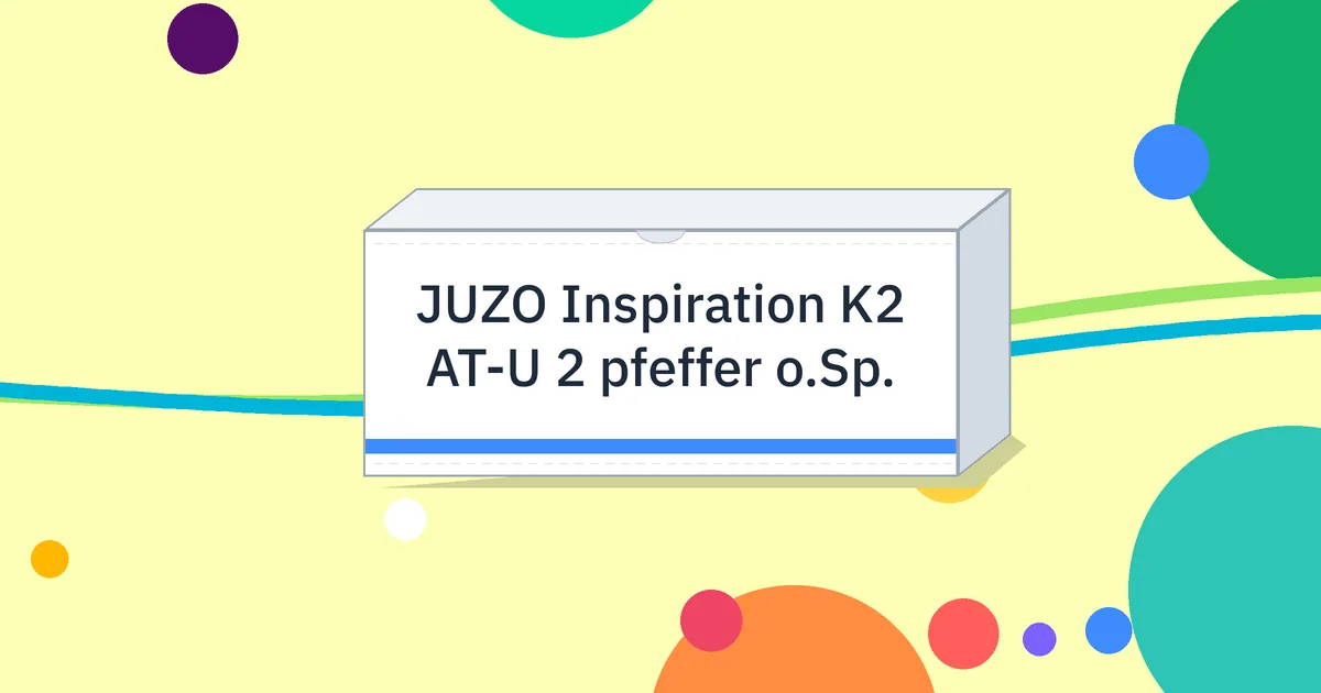Symbolbild: Packung mit der Aufschrift JUZO Inspiration K2 AT-U 2 pfeffer o.Sp. (PZN 14927580) – Verfügbarkeit und Bezug in Apotheken in Frankfurt am Main