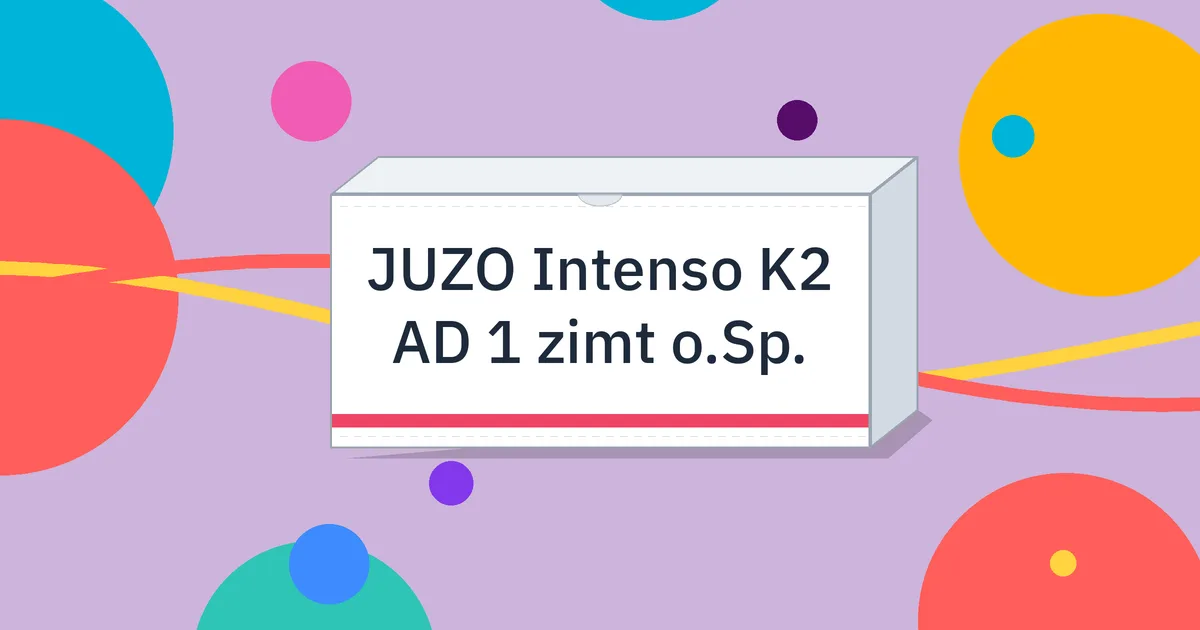 Symbolbild: Packung mit der Aufschrift JUZO Intenso K2 AD 1 zimt o.Sp. (PZN 18616753) – Verfügbarkeit und Bezug in Apotheken in Frankfurt am Main