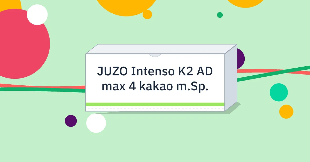 Symbolbild: Packung mit der Aufschrift JUZO Intenso K2 AD max 4 kakao m.Sp. (PZN 18609500) – Verfügbarkeit und Bezug in Apotheken in Frankfurt am Main