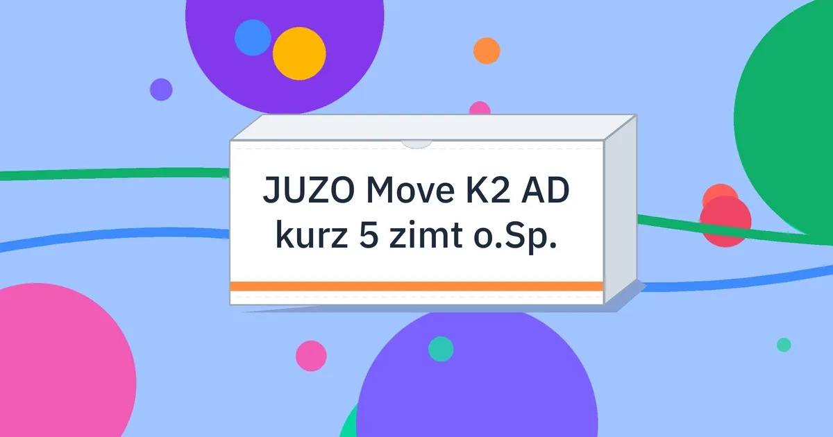 Symbolbild: Packung mit der Aufschrift JUZO Move K2 AD kurz 5 zimt o.Sp. (PZN 18509187) – Verfügbarkeit und Bezug in Apotheken in Frankfurt am Main