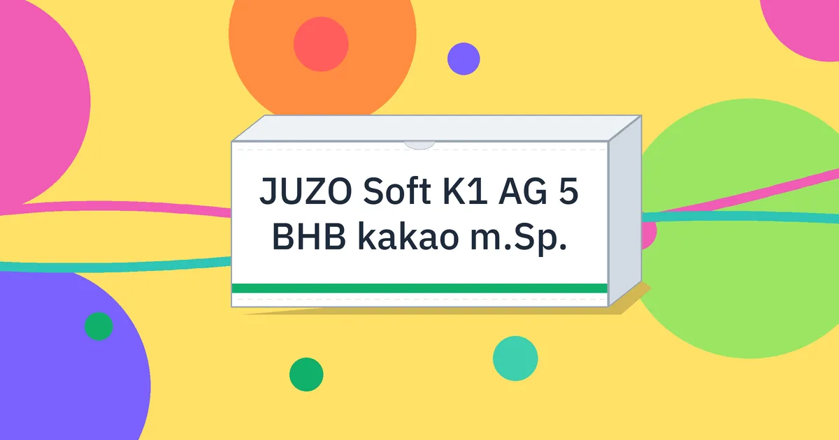 Symbolbild: Packung mit der Aufschrift JUZO Soft K1 AG 5 BHB kakao m.Sp. (PZN 14821232) – Verfügbarkeit und Bezug in Apotheken in Frankfurt am Main