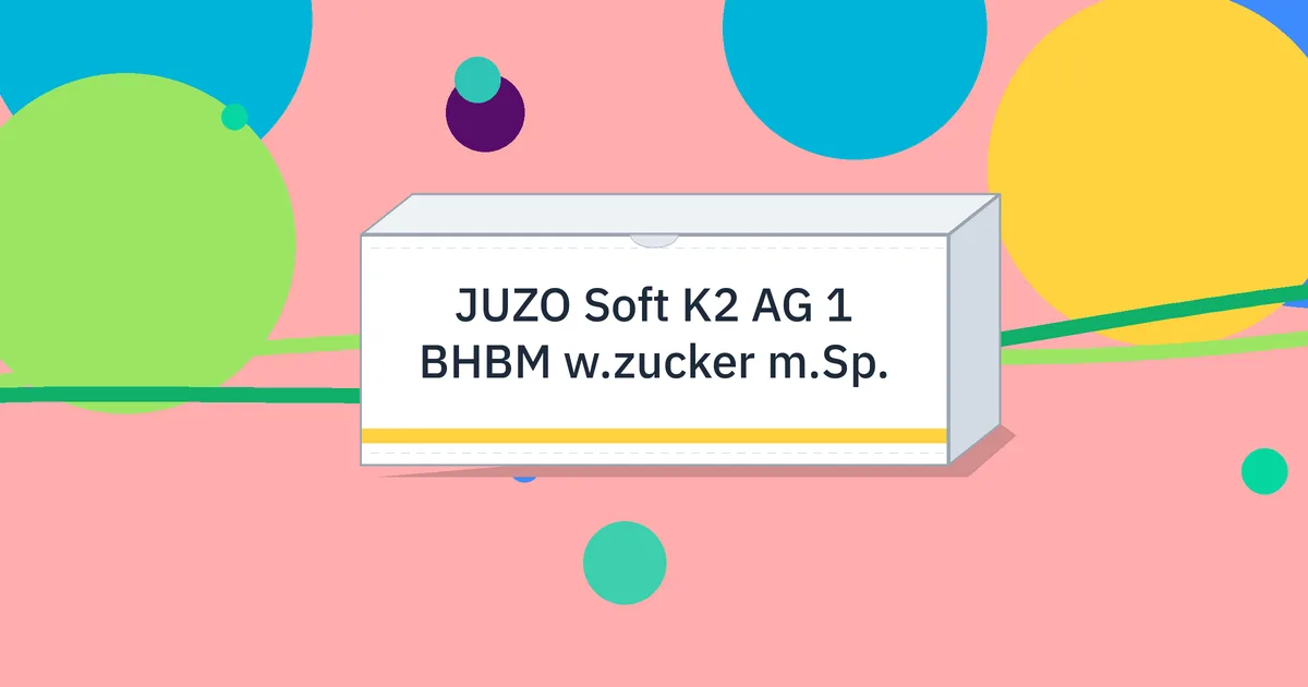 Symbolbild: Packung mit der Aufschrift JUZO Soft K2 AG 1 BHBM w.zucker m.Sp. (PZN 14866571) – Verfügbarkeit und Bezug in Apotheken in Frankfurt am Main