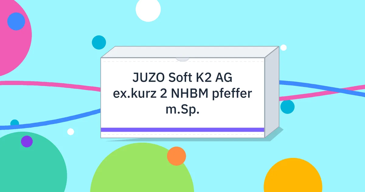 Symbolbild: Packung mit der Aufschrift JUZO Soft K2 AG ex.kurz 2 NHBM pfeffer m.Sp. (PZN 15021775) – Verfügbarkeit und Bezug in Apotheken in Frankfurt am Main